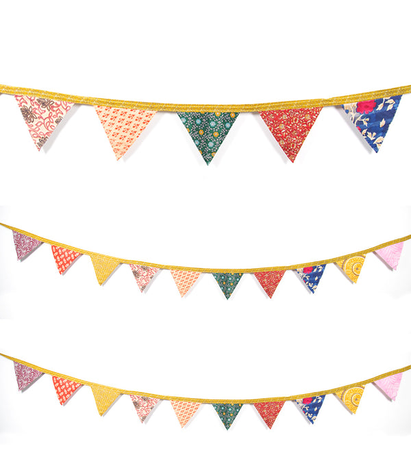 Upcycled Saree Flag Bunting - 10 Flags - Fair Go Trading