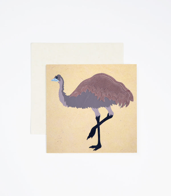 Handmade Card - Emu, Pack of 6 - Fair Go Trading