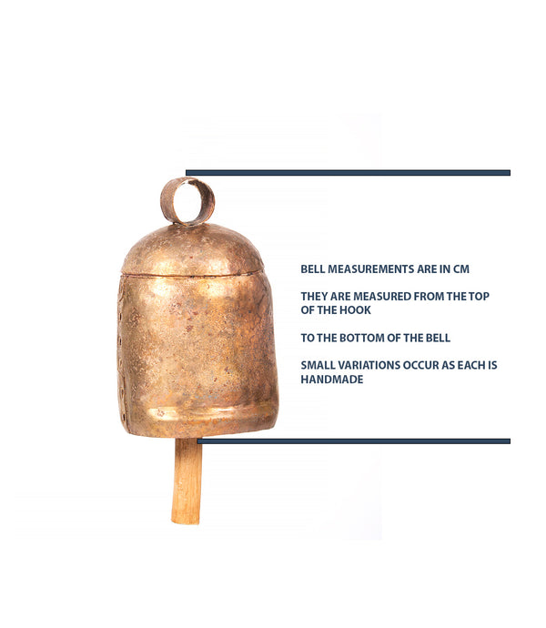 Handmade Rustic Bell - 4.5cm. Pack of 6 - Fair Go Trading